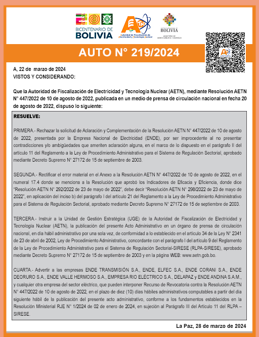 Autoridad de Electricidad y Tecnología Nuclear - Página Web Oficial